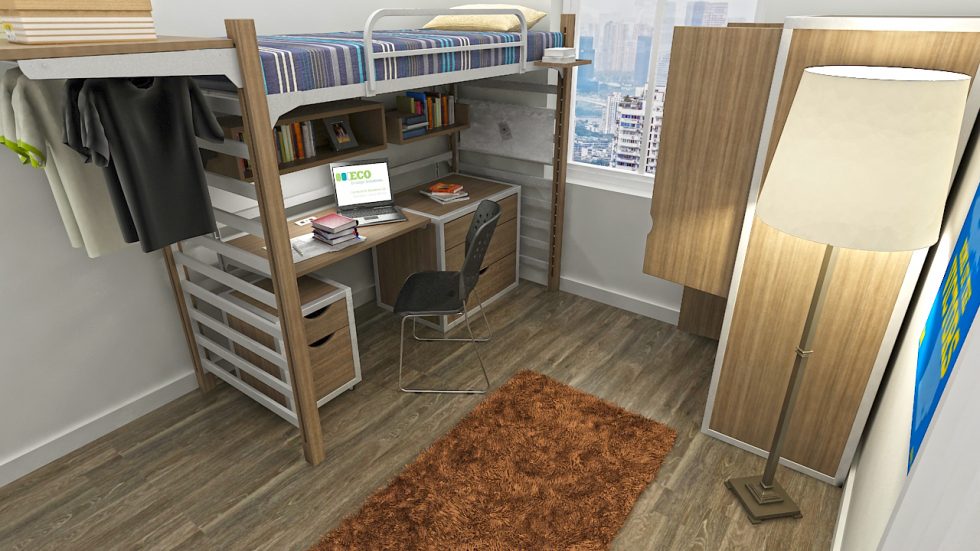 Dorm Loft Beds: Lofted College Bed | Ecologic Furniture